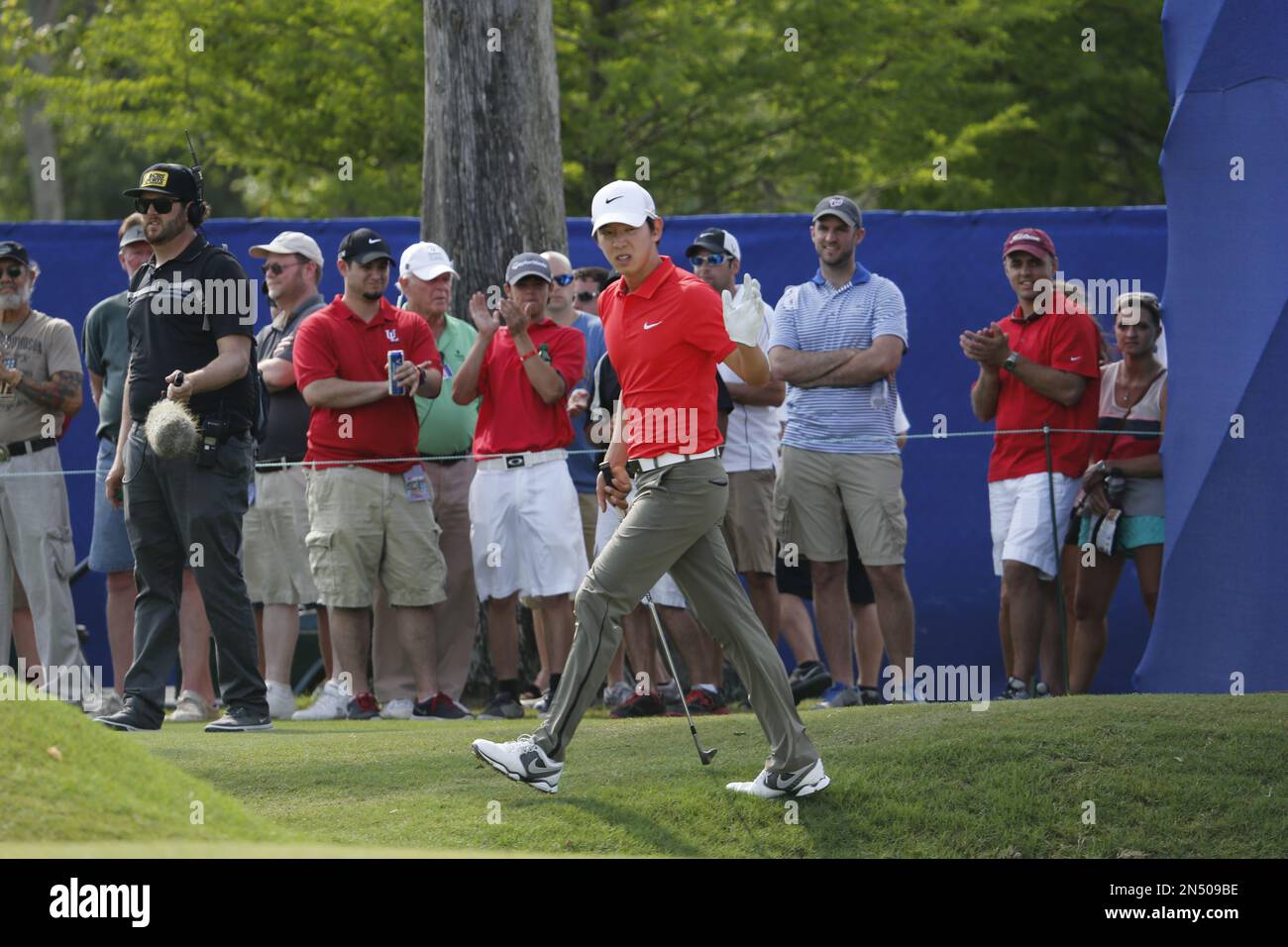 during the final round of the Zurich Classic golf tournament at TPC ...