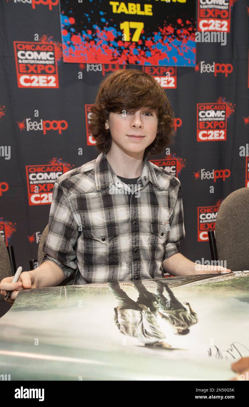 The Walking Dead actor Chandler Riggs at the Chicago Comic ...