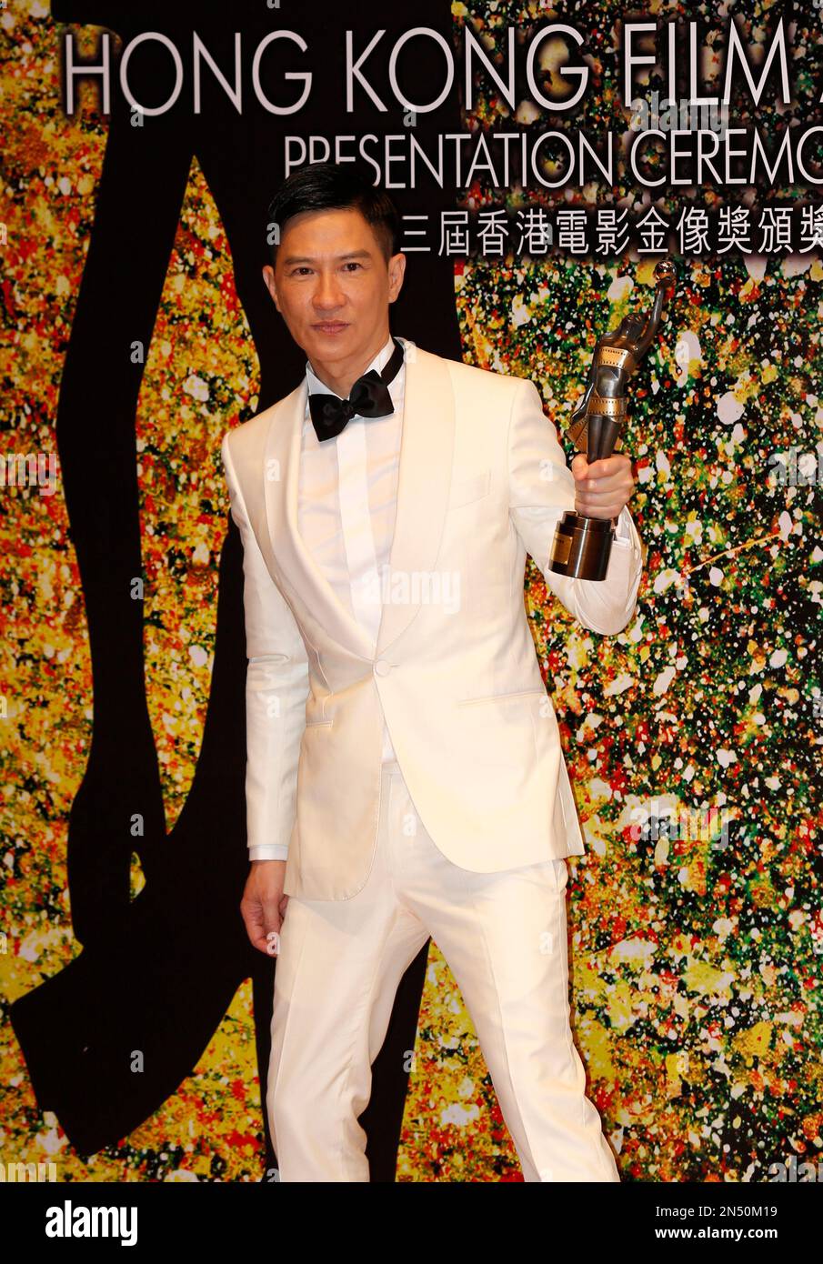 Hong Kong actor Nick Cheung Ka-fai poses after winning the Best Actor ...