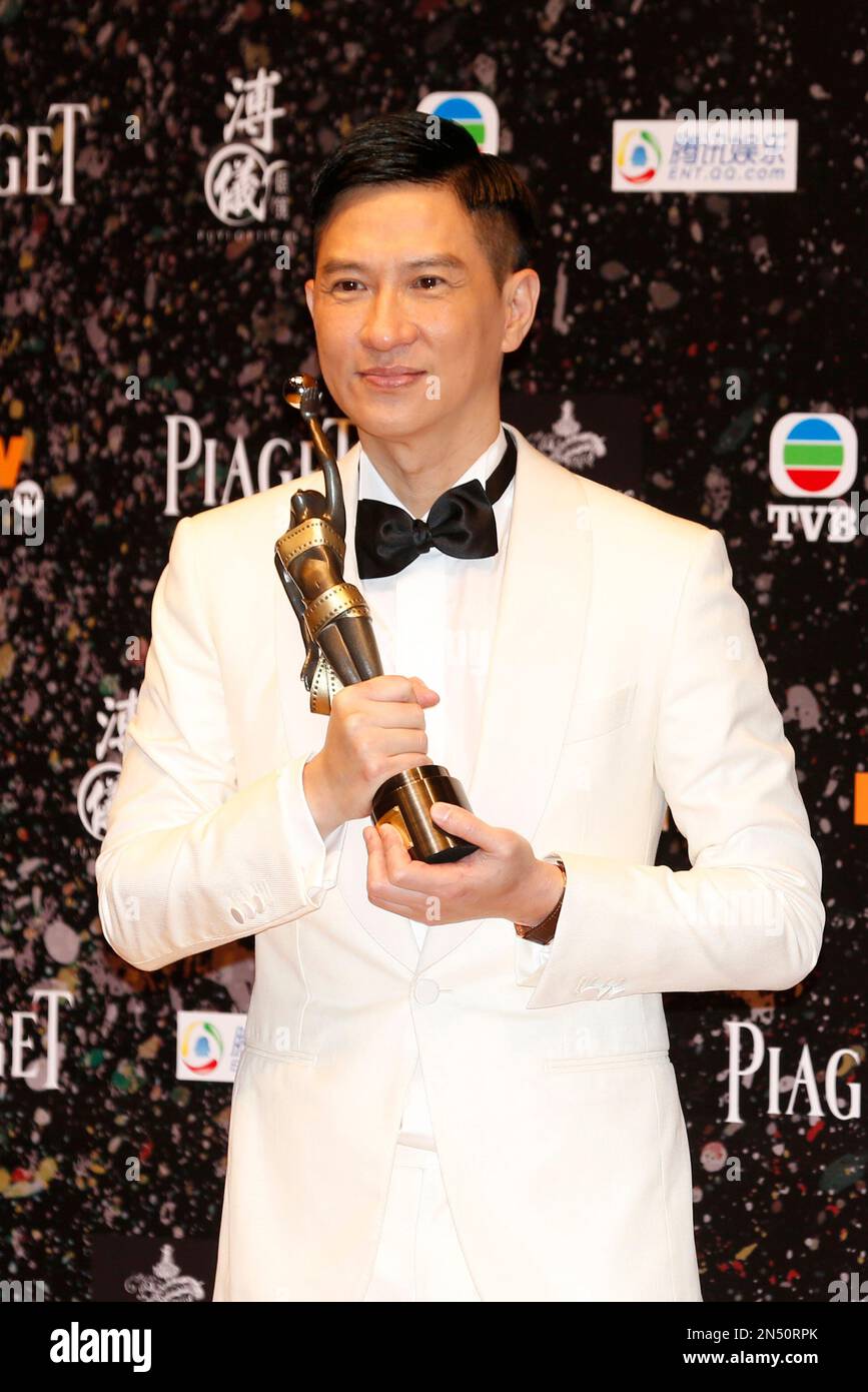 Hong Kong actor Nick Cheung Ka-fai poses after winning the Best Actor ...