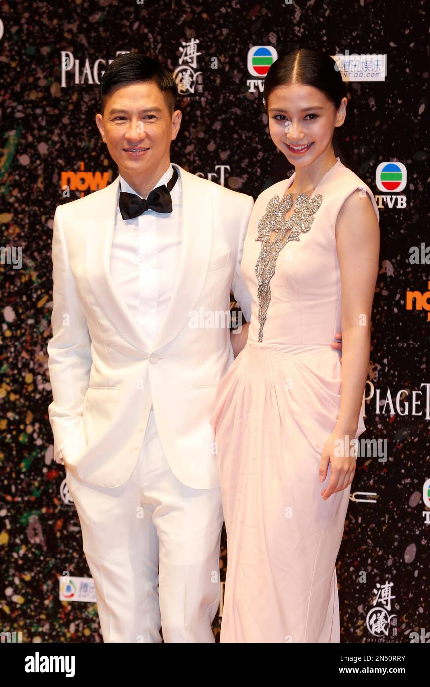 Hong Kong actor Nick Cheung Ka-fai, left and Hong Kong actress ...