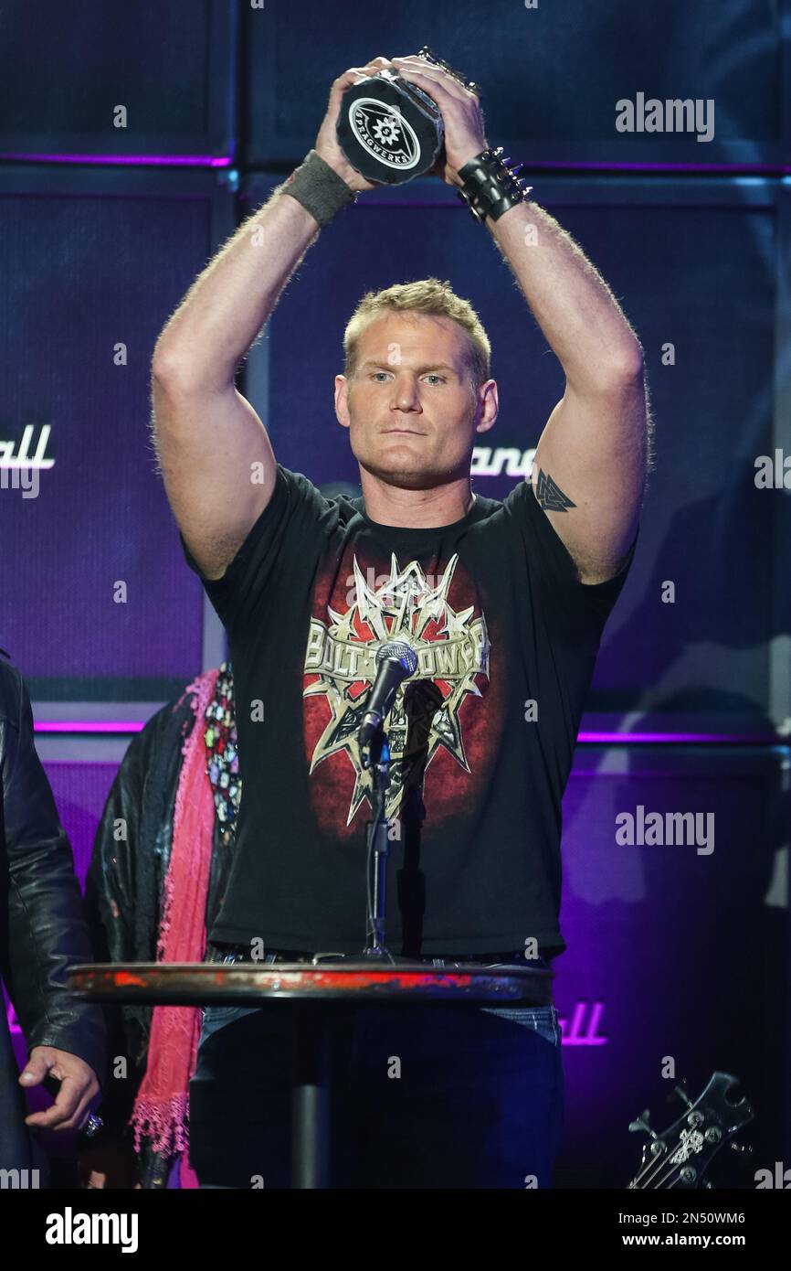 MMA Fighter Josh Barnett receives the Most Metal Athlete award on stage ...