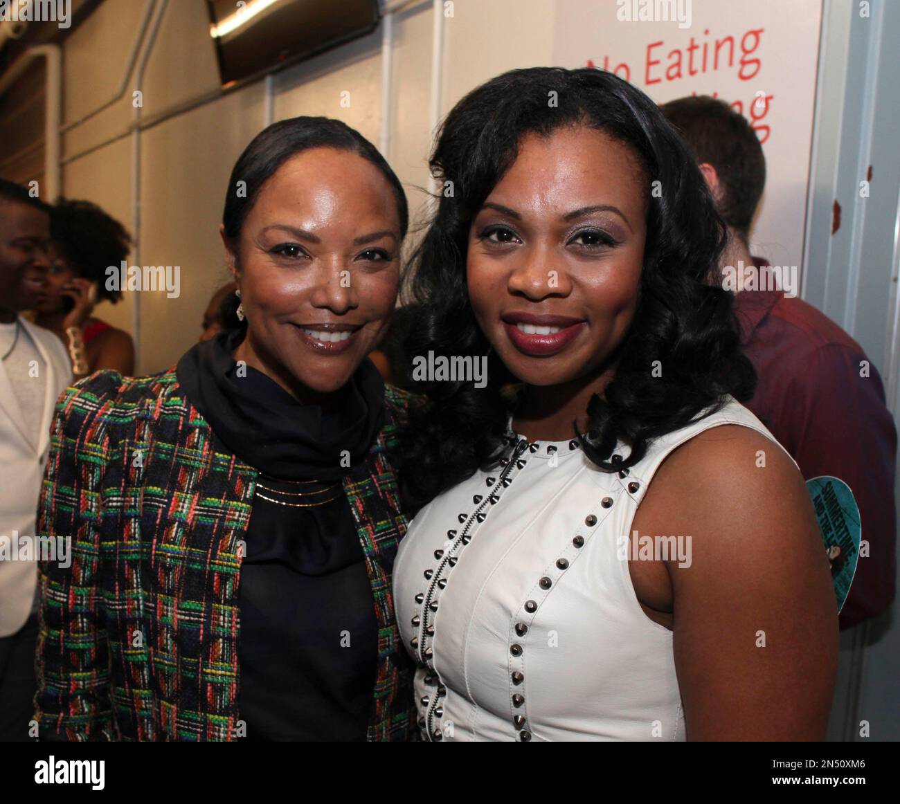 From left, actress Lynn Whitfield and cast member Sumayya Ali pose ...