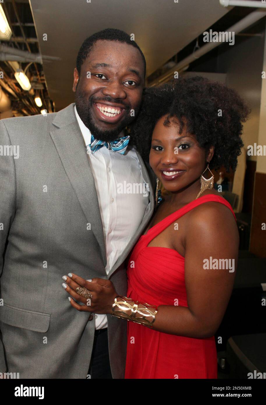 From left, cast members Tamar Greene and Lindsay Roberts pose backstage ...