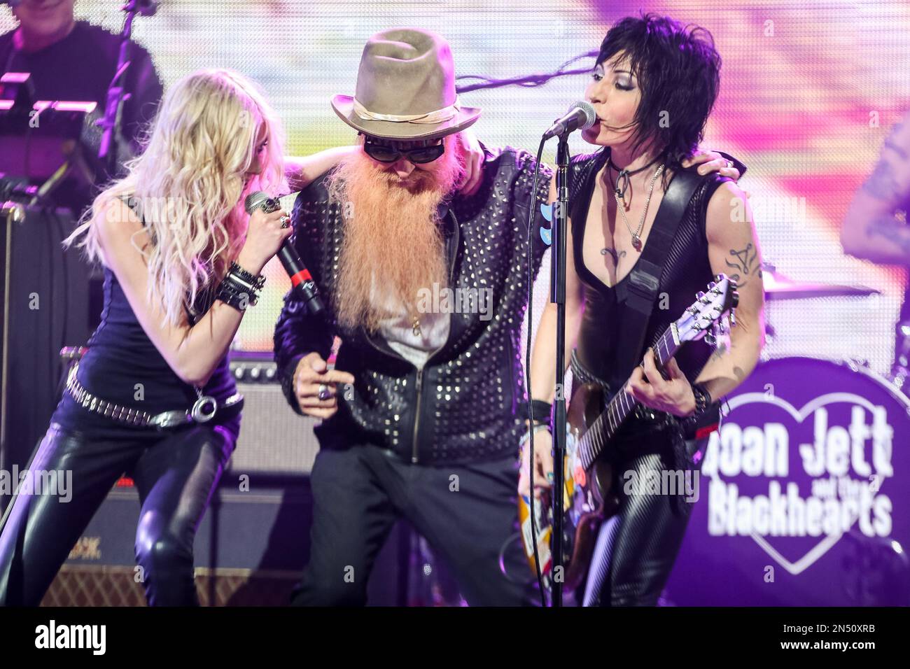 From left, Taylor Momsen of The Pretty Reckless, Billy Gibbons of ZZ ...