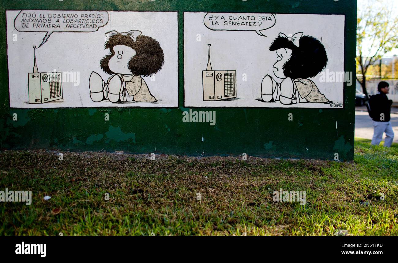 A fragment of the comic strip Mafalda by Argentine cartoonist Joaquin ...
