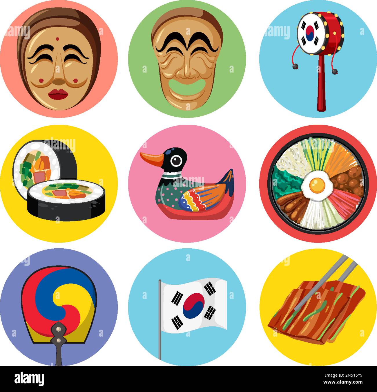 Korean element nation tradition symbol illustration Stock Vector Image ...