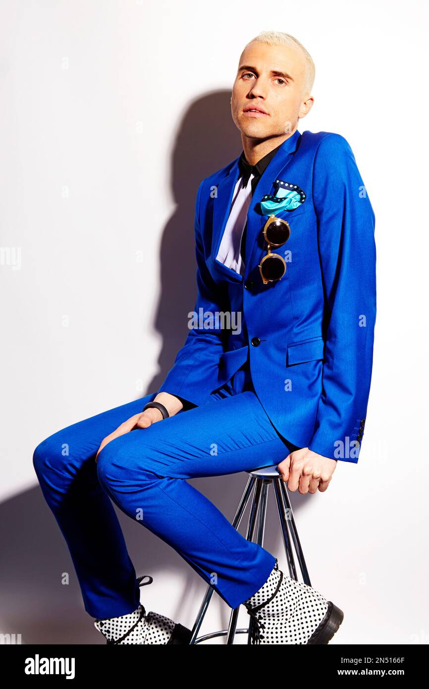 Frontman of New Wave-pop band Neon Trees, Tyler Glenn, poses for a ...