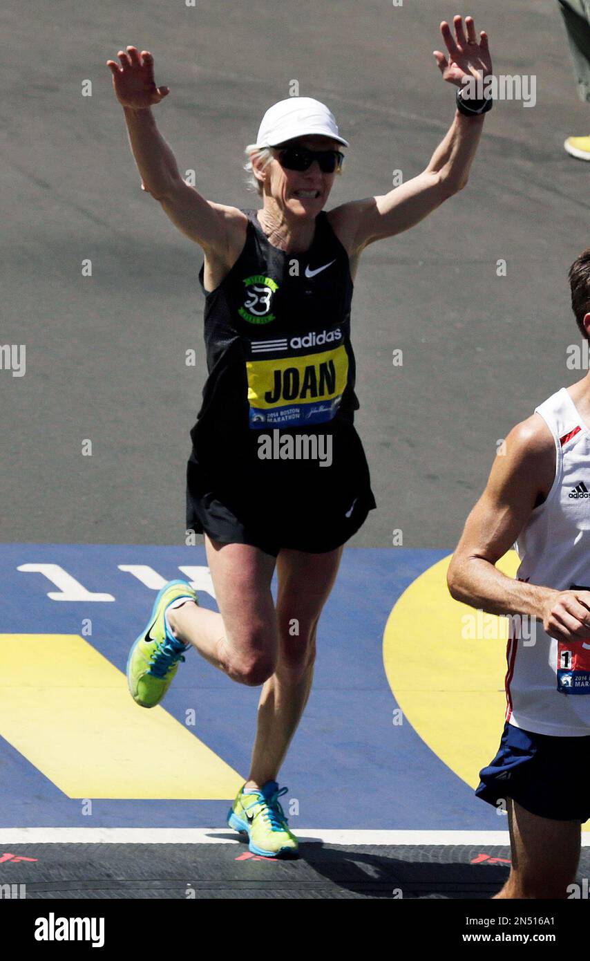 Former Boston Marathon and Olympic gold medal winner Joan Benoit ...