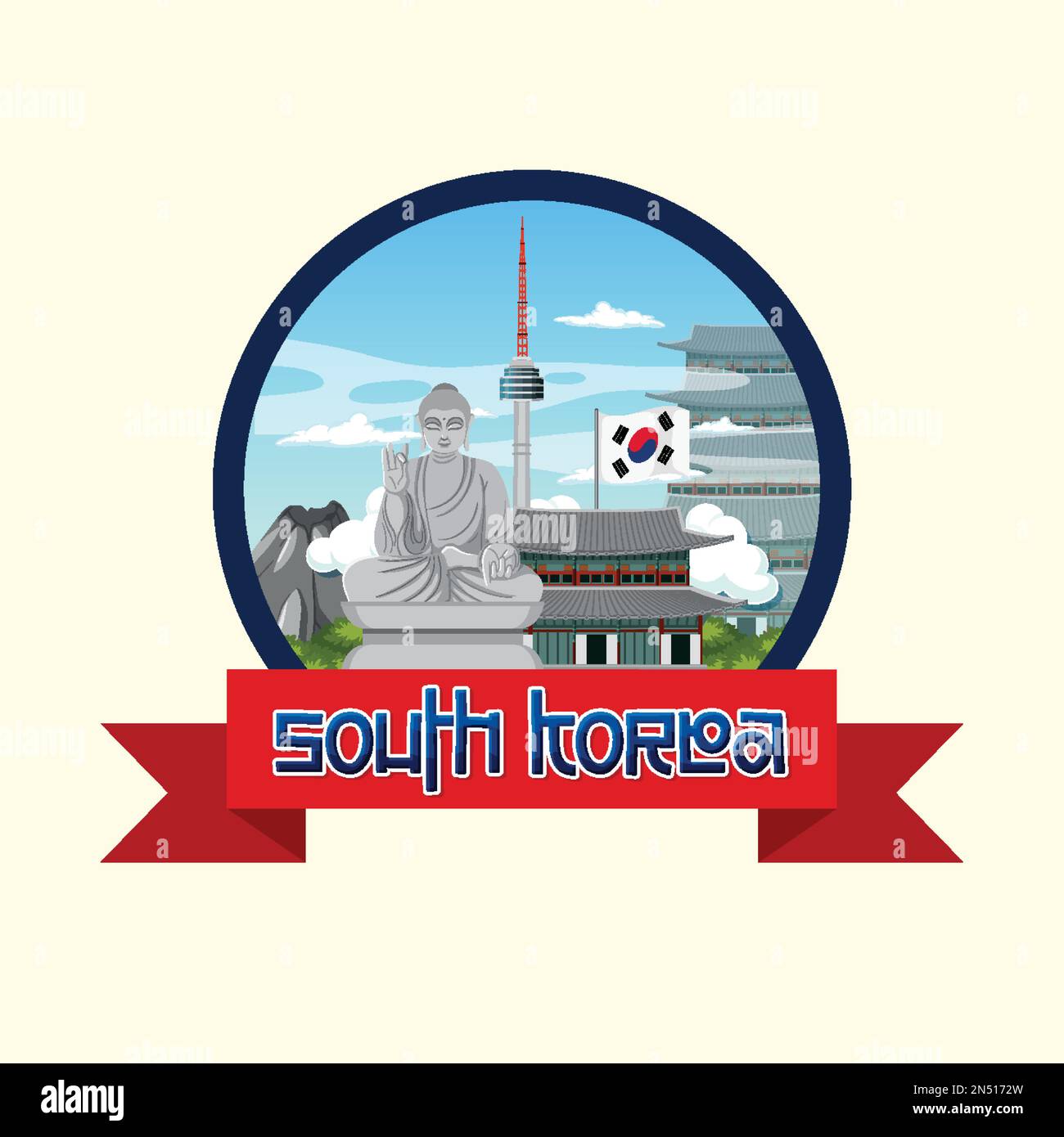 Korean element nation tradition symbol illustration Stock Vector Image ...