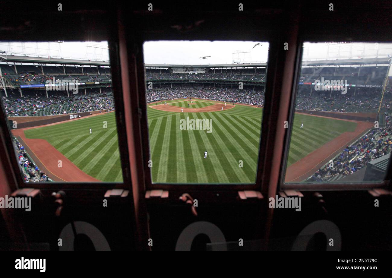 This April 10, 2014 photo shows a view of the field from inside Wrigley ...