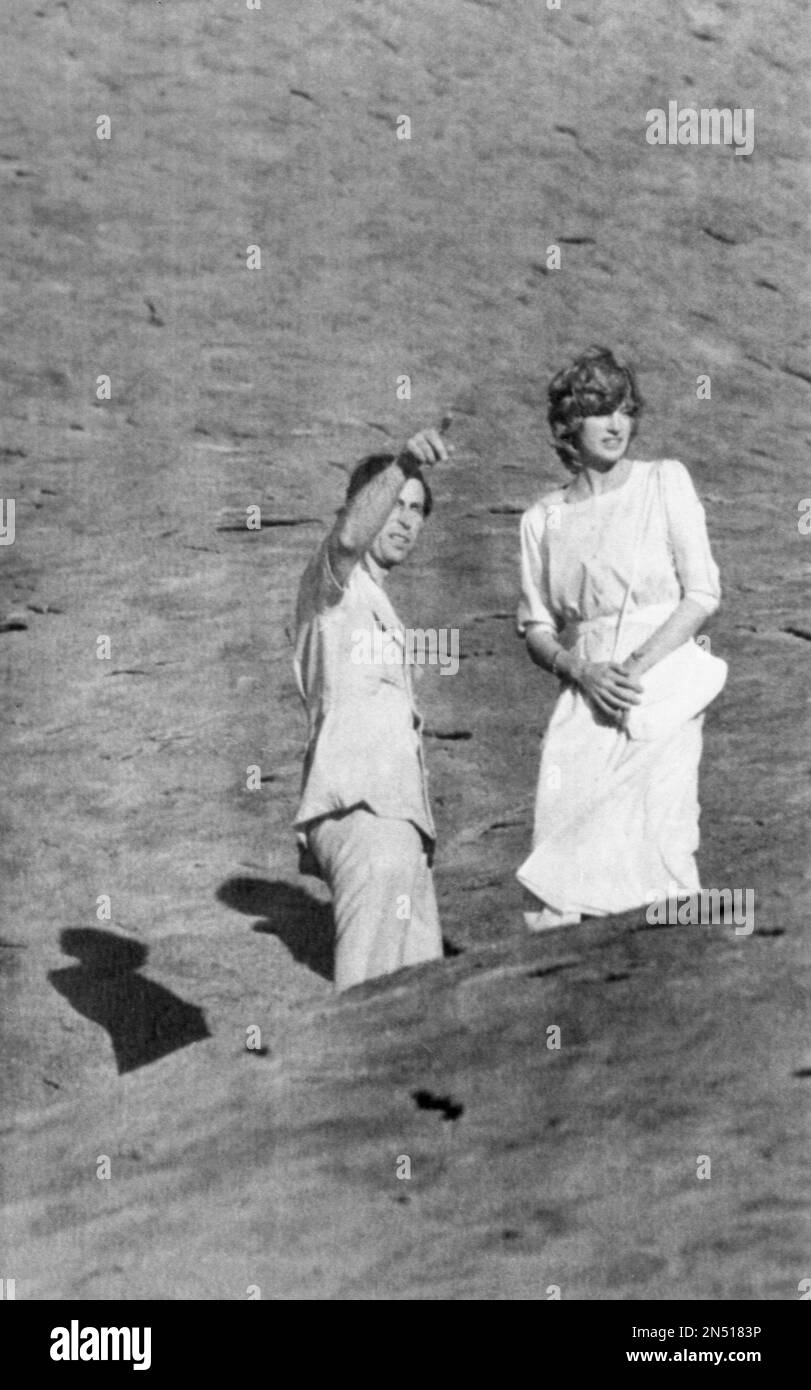 Britain's Prince Charles and his wife Princess Diana look out into the ...