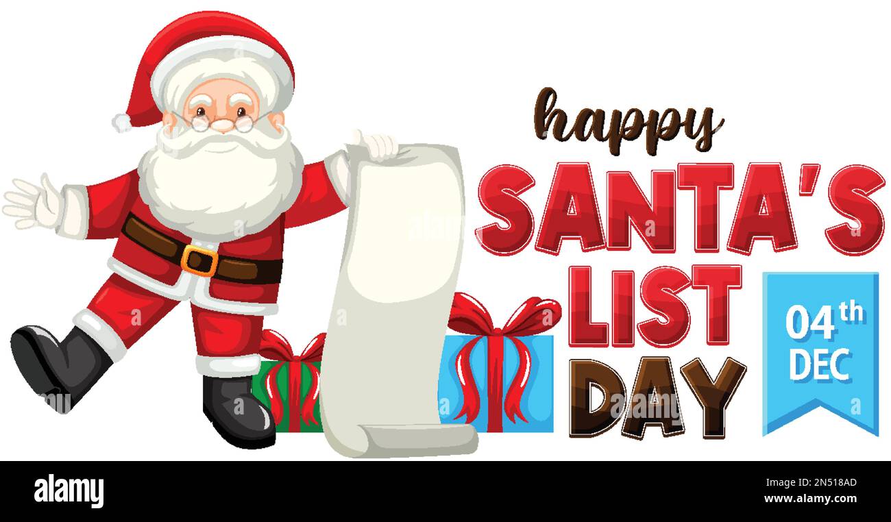 Happy Santa List Banner Design illustration Stock Vector Image & Art ...