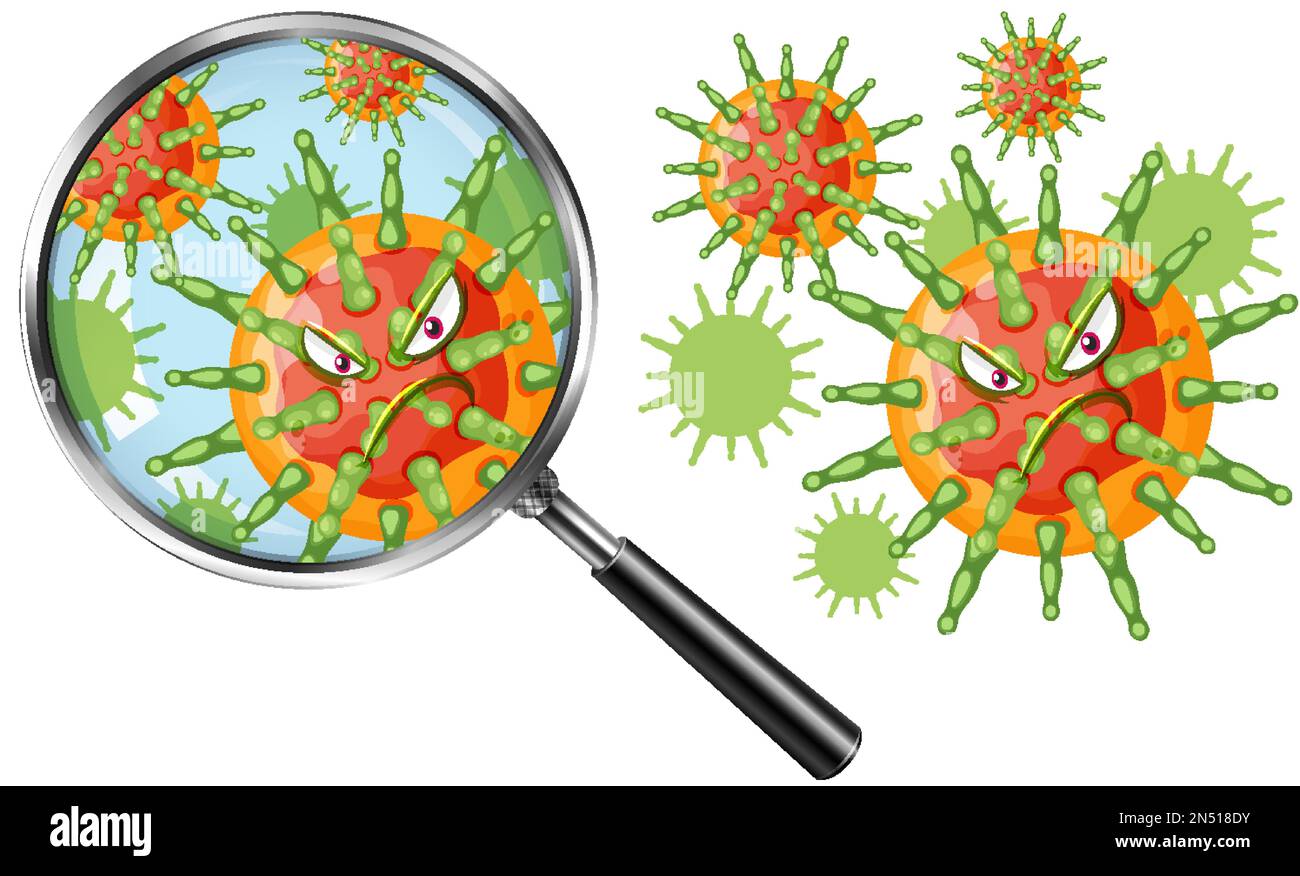 Close up germ using magnifying glass illustration Stock Vector Image ...