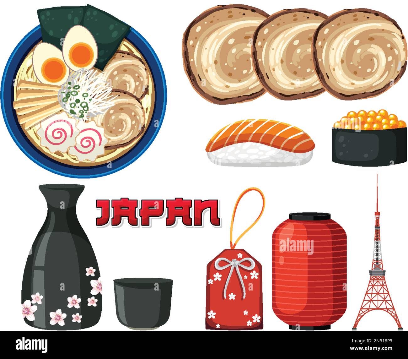 Japanese element nation tradition symbol illustration Stock Vector ...