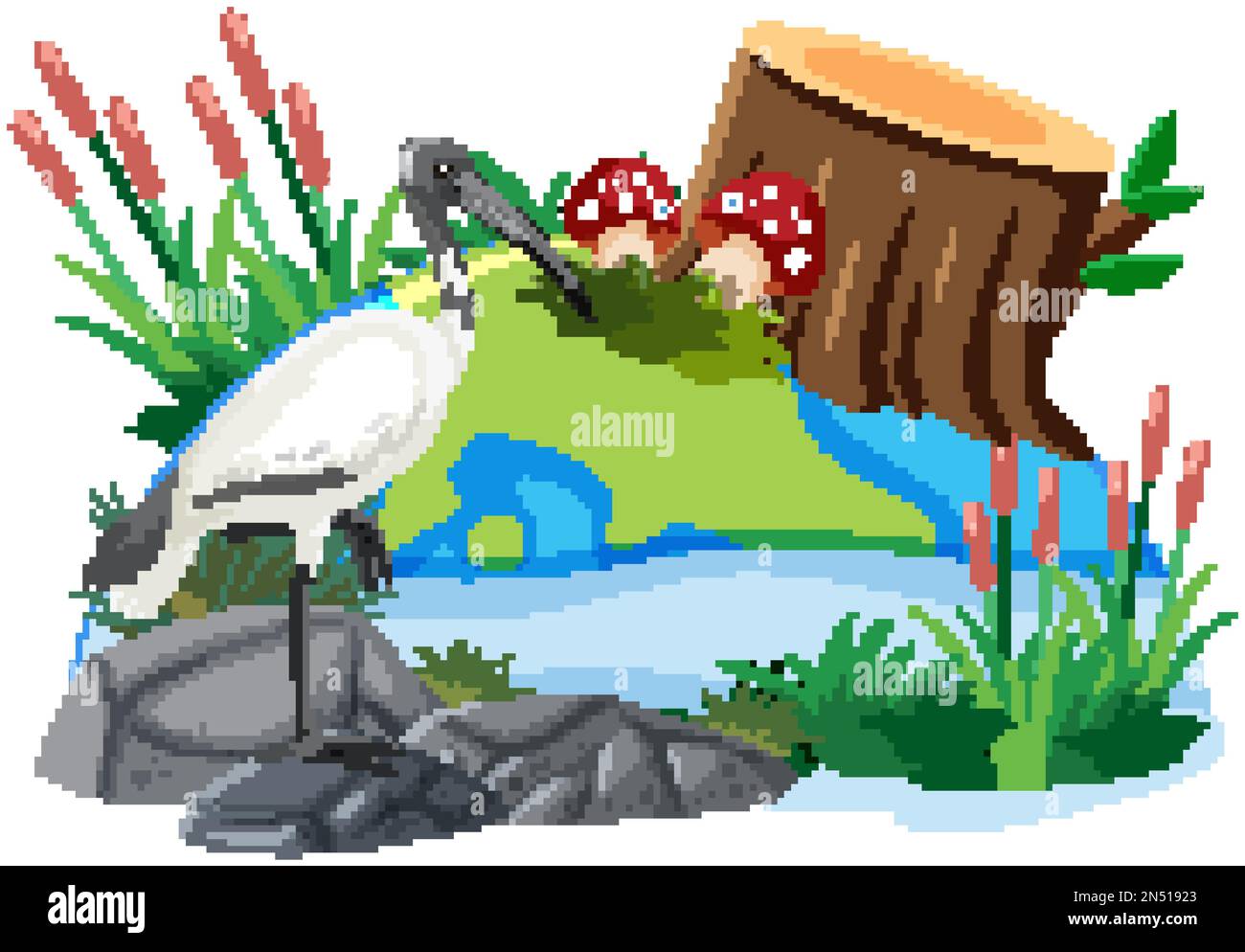 Flying white ibis Stock Vector Images - Alamy