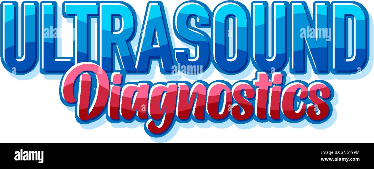 Ultrasound diagnostics text for banner or poster design illustration ...