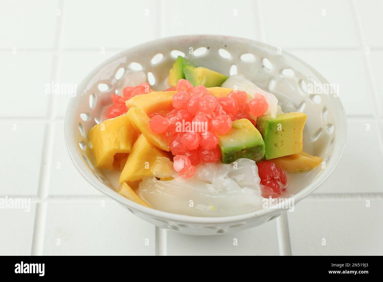 Es Campur, Sweet Dessert made from Mixed Fruit, Pudding, and Sago Pearl ...