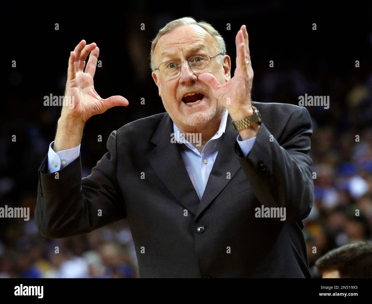FILE - In this April 14, 2014, file photo, Minnesota Timberwolves head ...