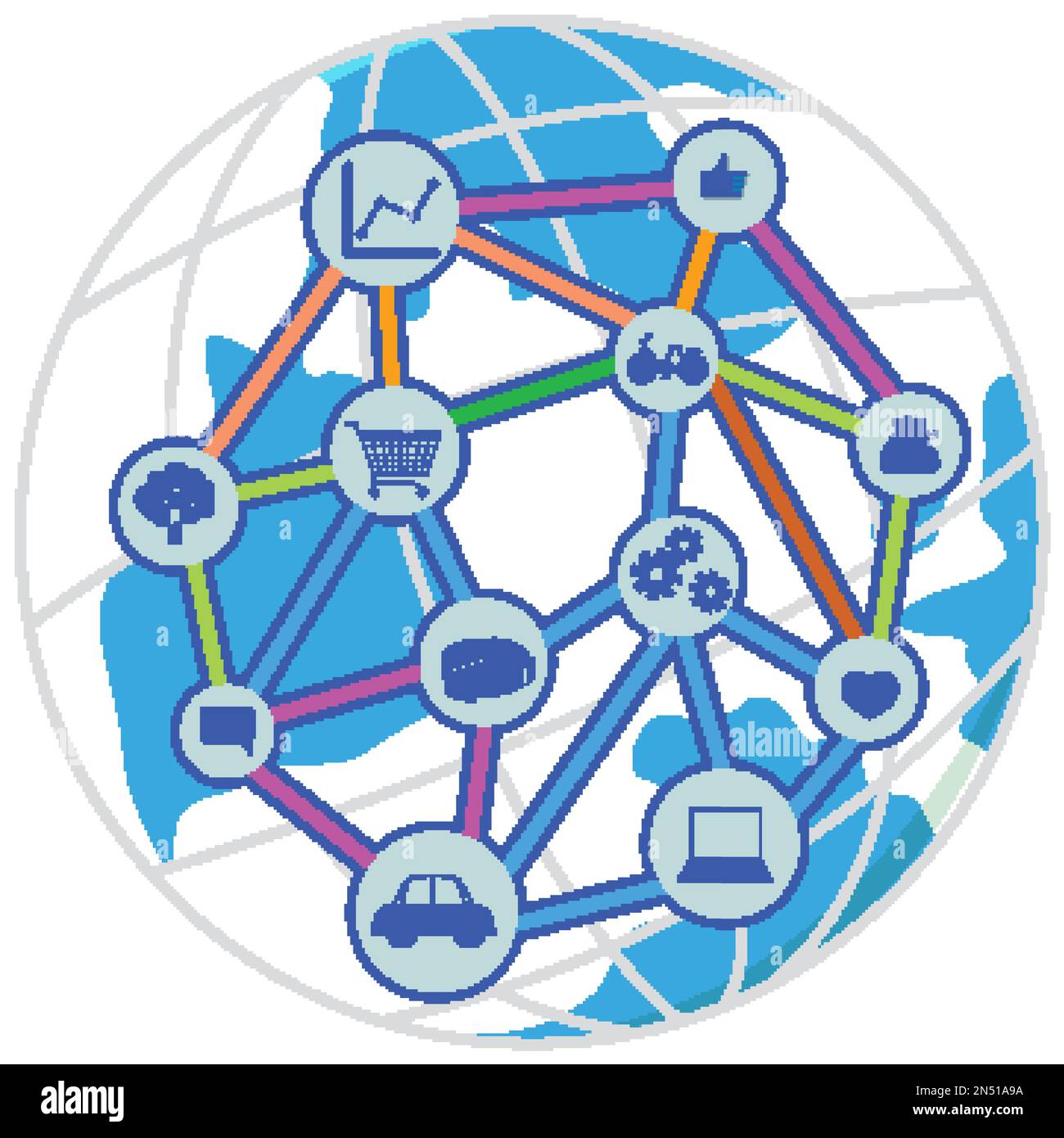 Global connection icon on white background illustration Stock Vector ...