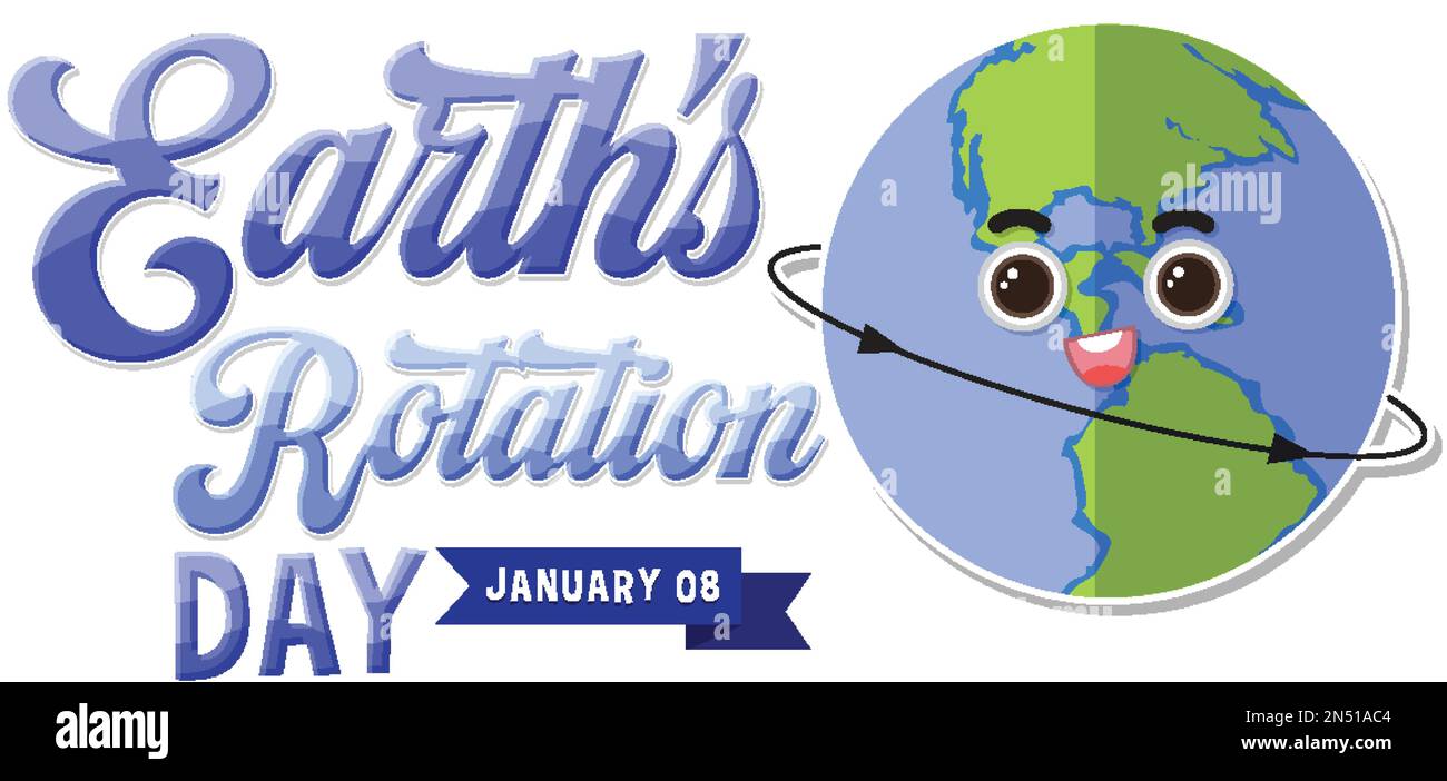 Happy earths rotation day banner design illustration Stock Vector Image ...