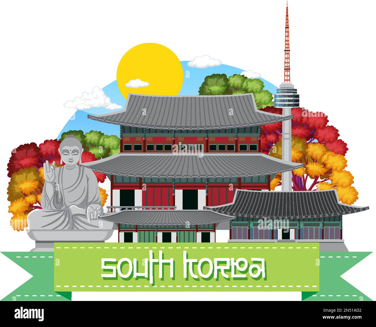 Korean element nation tradition symbol illustration Stock Vector Image ...