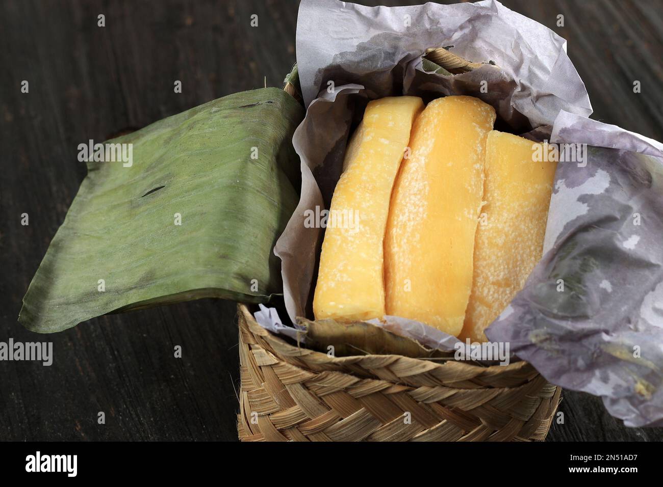Tape Singkong Besek or Peuyeum, Fermented Cassava. Traditional Food ...