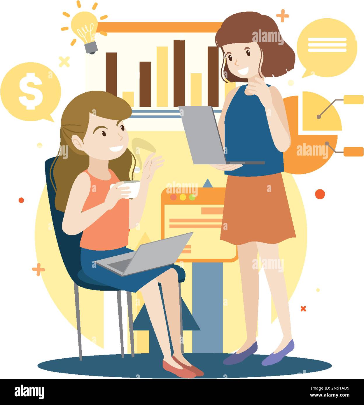 Working characters flat design for web banner illustration Stock Vector ...