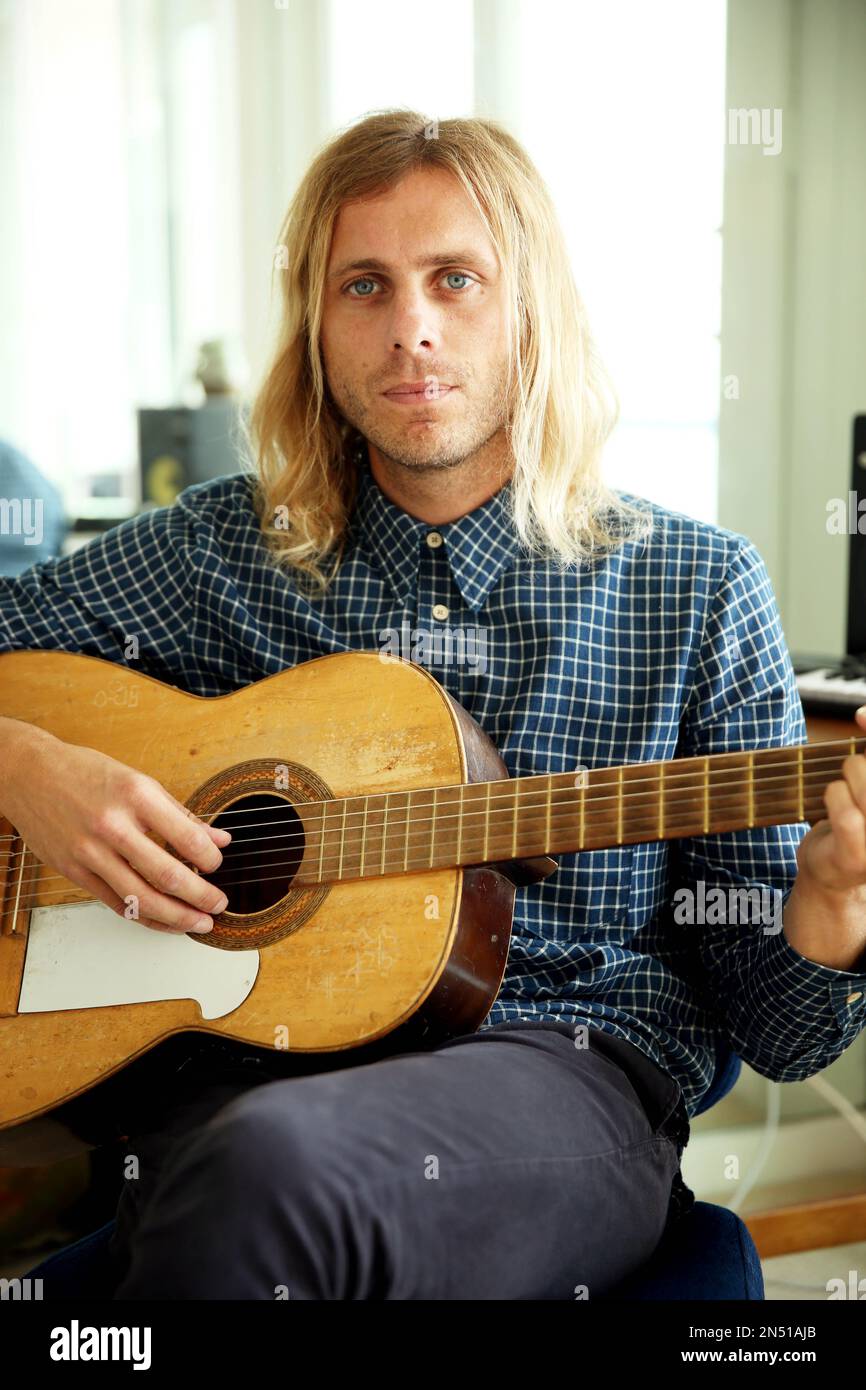 This March 11, 2014 photo shows musician Aaron Bruno of Awolnation in ...
