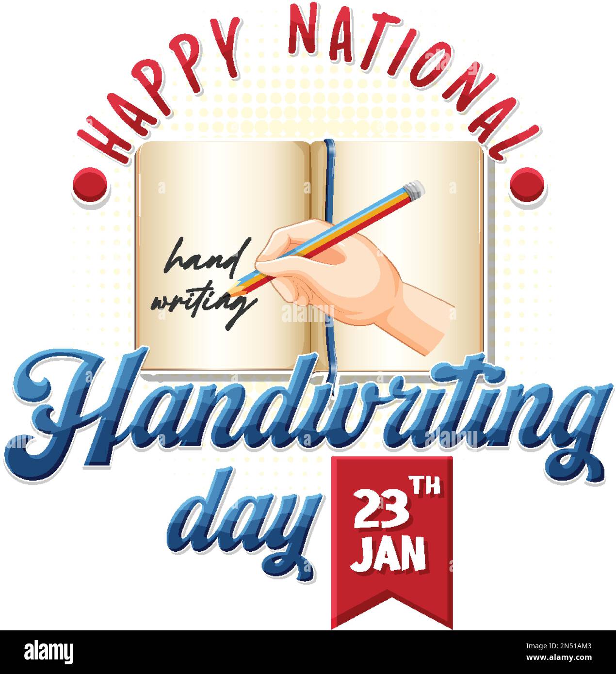 National Handwriting Day Banner Design illustration Stock Vector Image ...