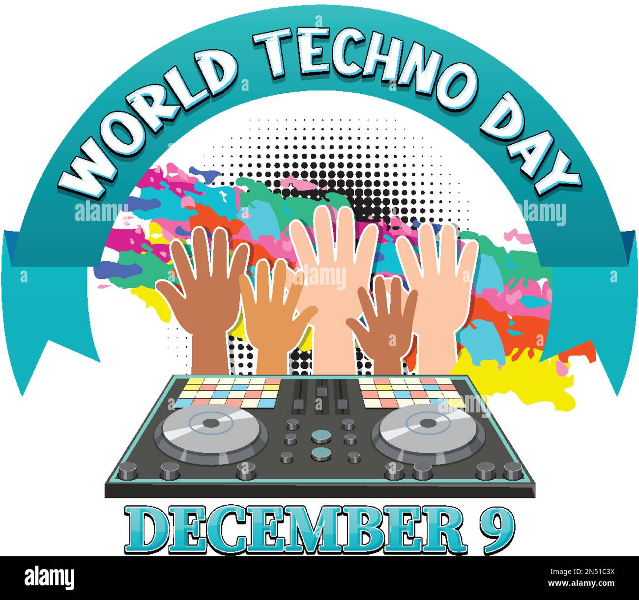 World Techno Day Banner Design illustration Stock Vector Image & Art ...
