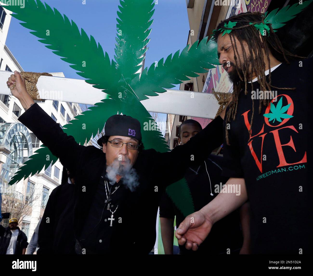 Ed Forchion, right, a pro-marijuana activist known as NJ Weedman ...