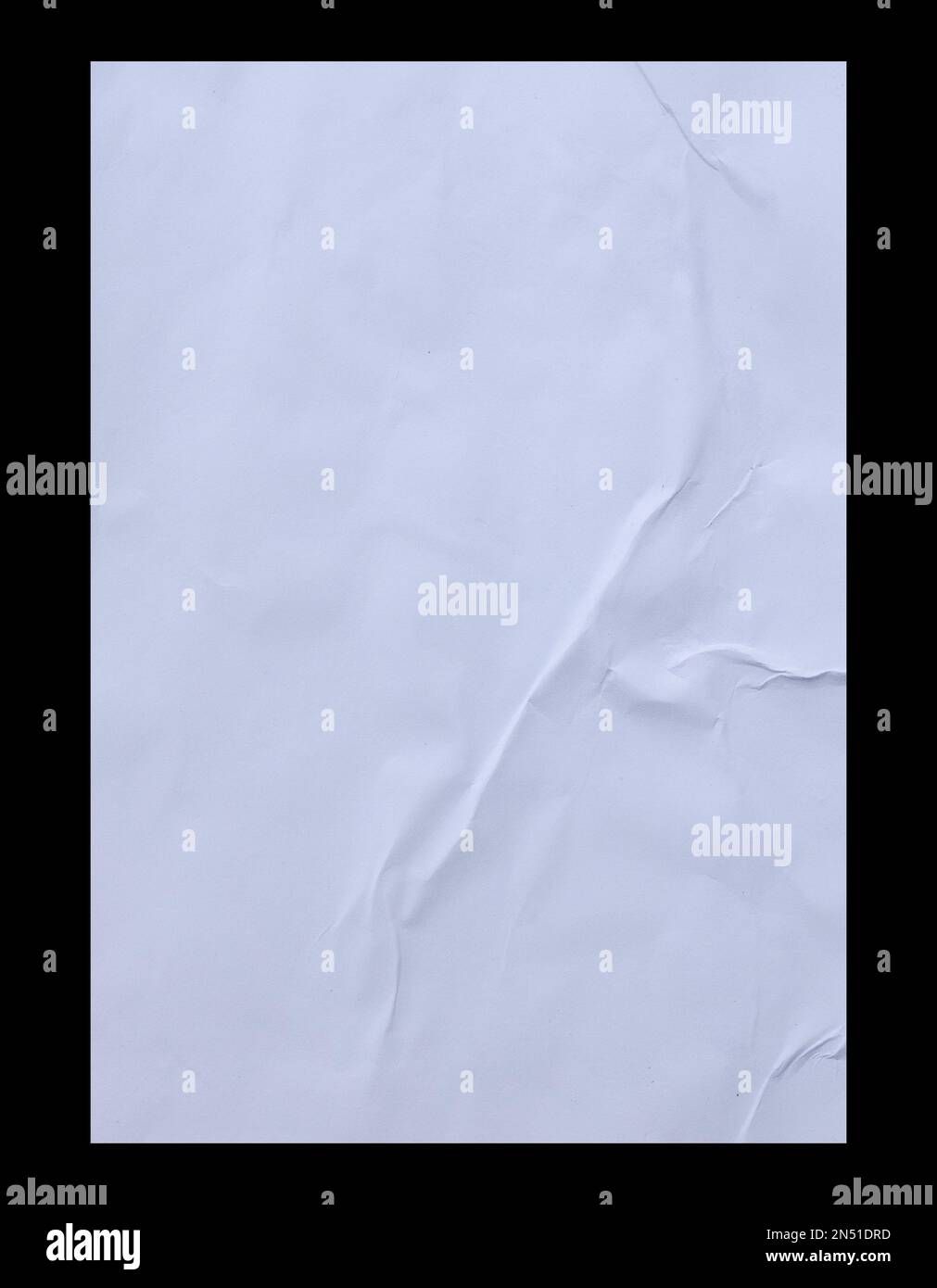 Blank white crumpled and creased sticker glued paper poster texture ...