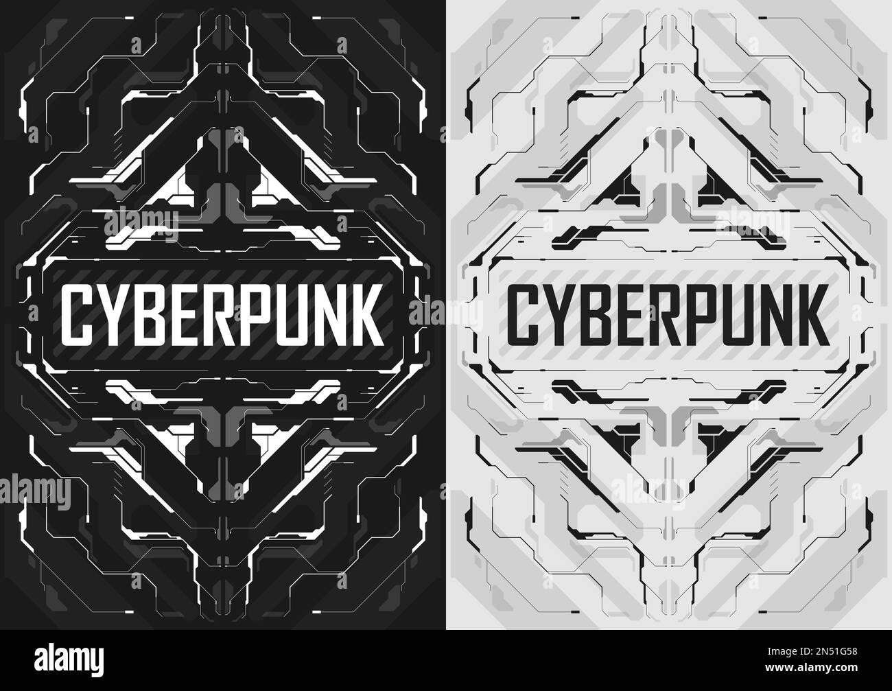 Cyberpunk futuristic poster set. Tech cyberpunk design for web and ... Cyberpunk futuristic poster set. Tech cyberpunk design for web and ...