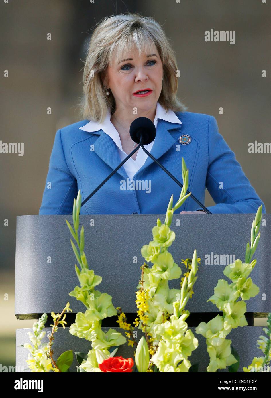 Oklahoma Gov. Mary Fallin speaks at the Oklahoma City National Memorial ...
