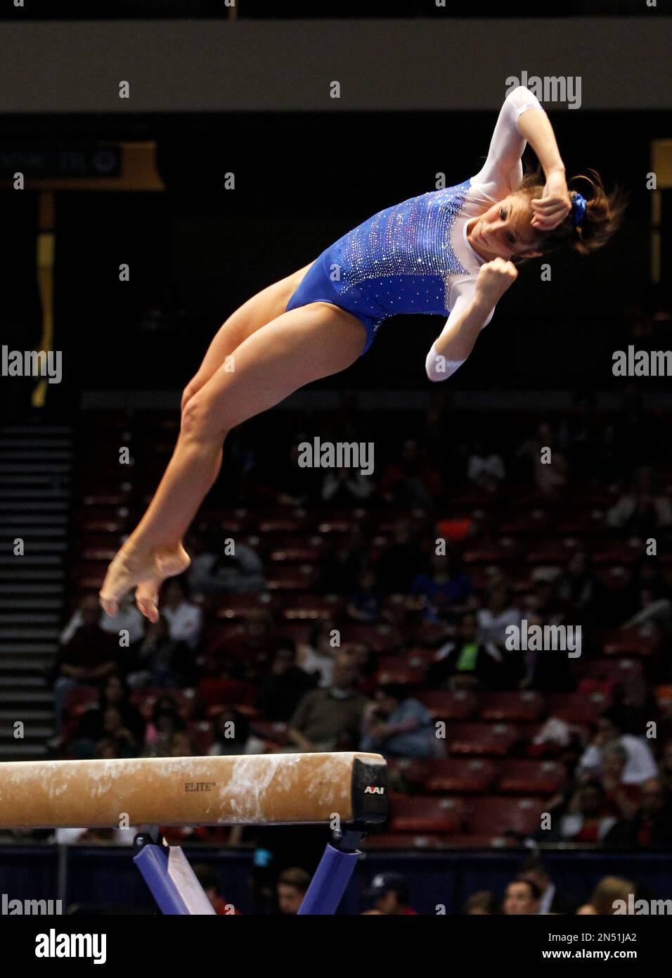 Florida's Alaina Johnson competes on the balance beam during the NCAA ...