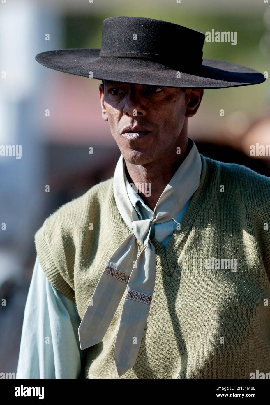 A South American cowboy known as a gaucho attends a rodeo organized as ...