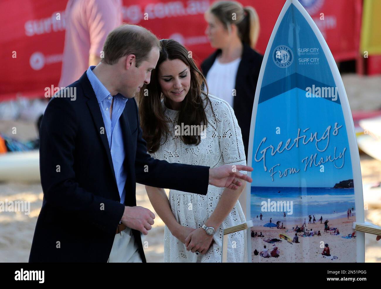 Britain's Prince William, left, and his wife Kate, the Duchess of ...