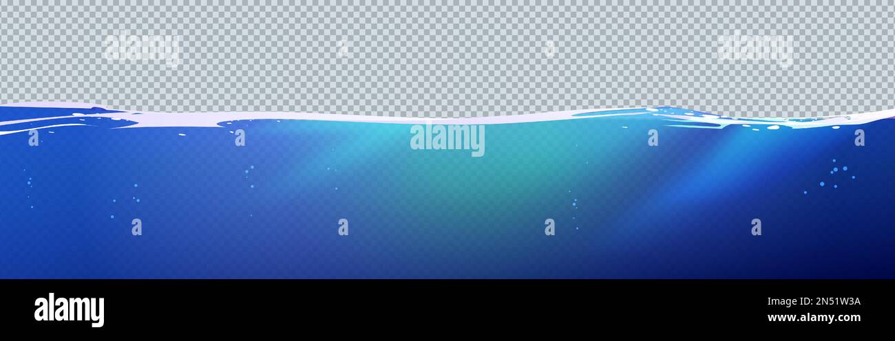 Isolated ocean water surface vector game background. Cartoon sea ...