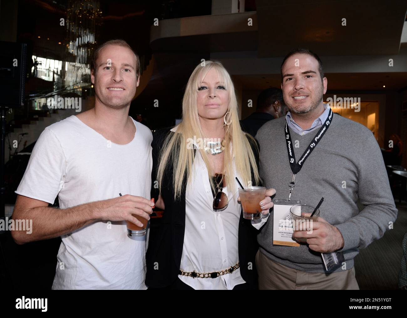 From left, Tim Cunningham, Jo Ann Hilton and Jason Wanamaker attend the ...