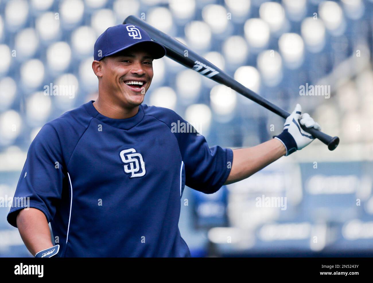 San Diego Padres shortstop Everth Cabrera enjoys his work out during ...