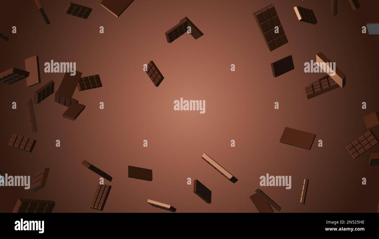 Chocolate bar explosion. Chocolate Day for Valentine's week 3d ...