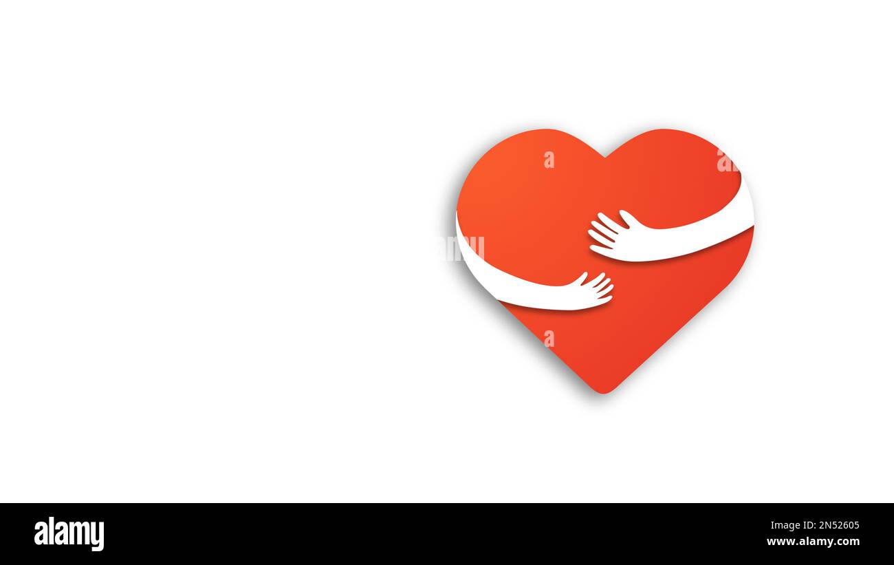 Hands hugging heart with love 3d illustration Stock Photo - Alamy