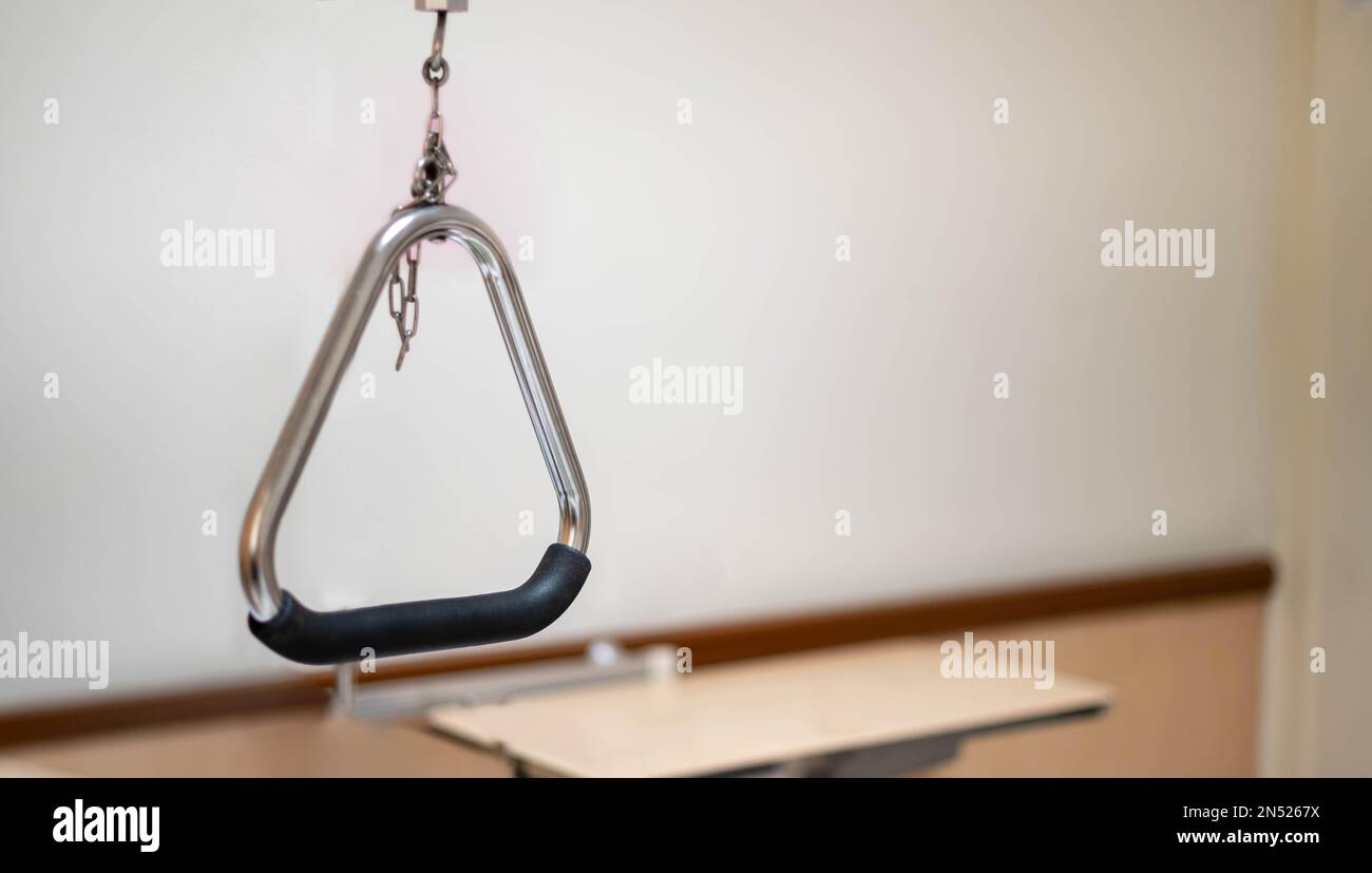 The resistance stretch band exercise for patients on a bed at the ward ...