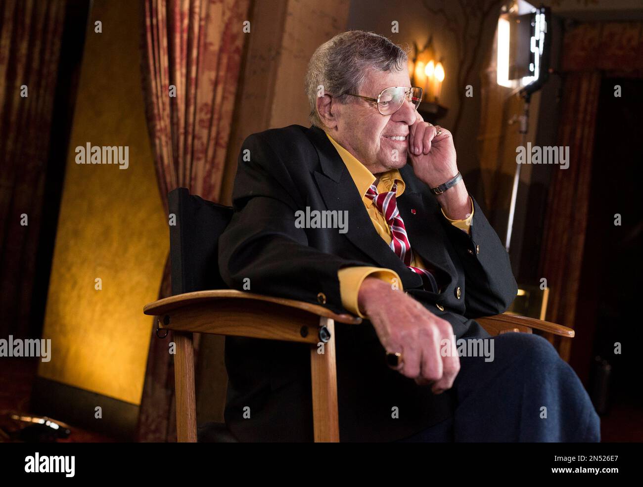 Actor and comedian Jerry Lewis poses during an interview at TCL Chinese ...