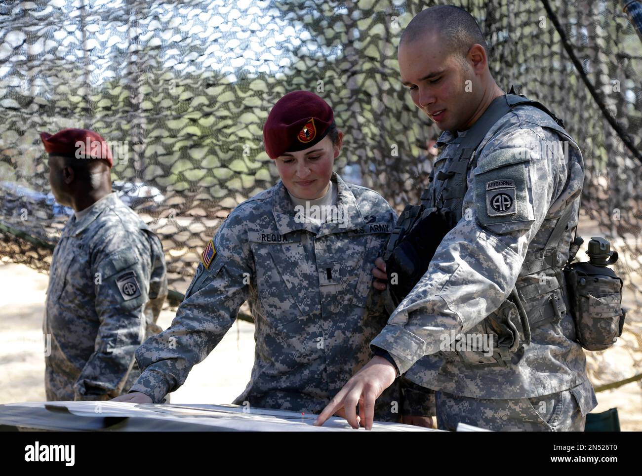 In this photo taken Tuesday, Feb. 18, 2014 1st Lt. Kelly Requa speaks ...