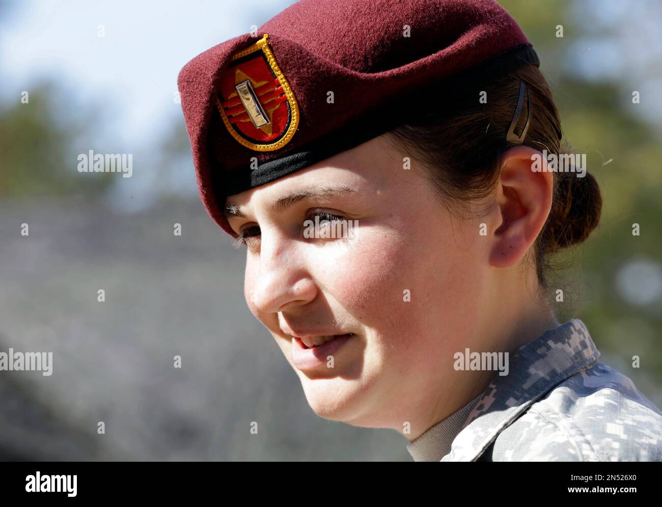 In this photo taken Tuesday, Feb. 18, 2014 1st Lt. Kelly Requa is ...