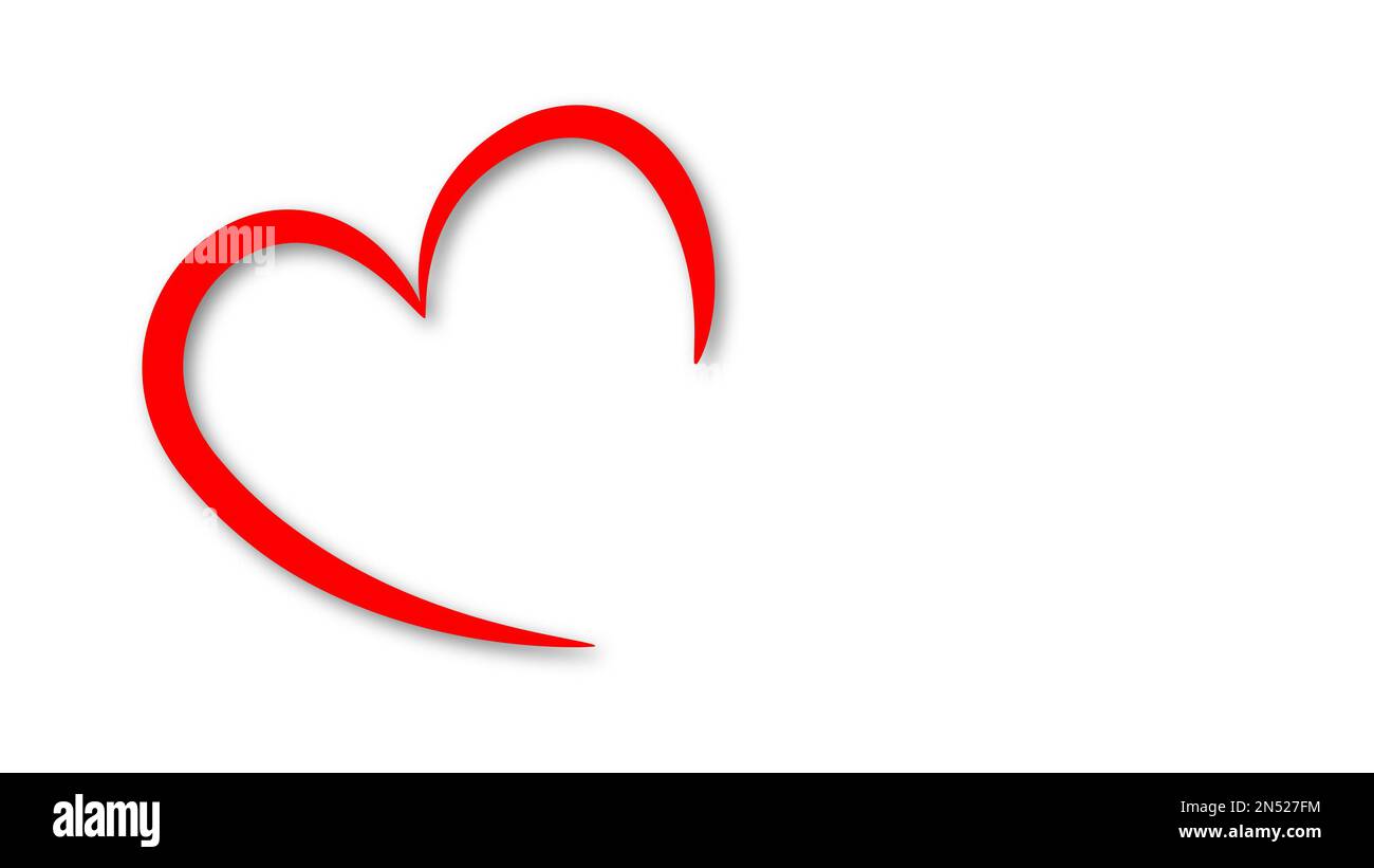 Simple Heart Shape Drawing for Valentine's Day or Love concept 3d ...