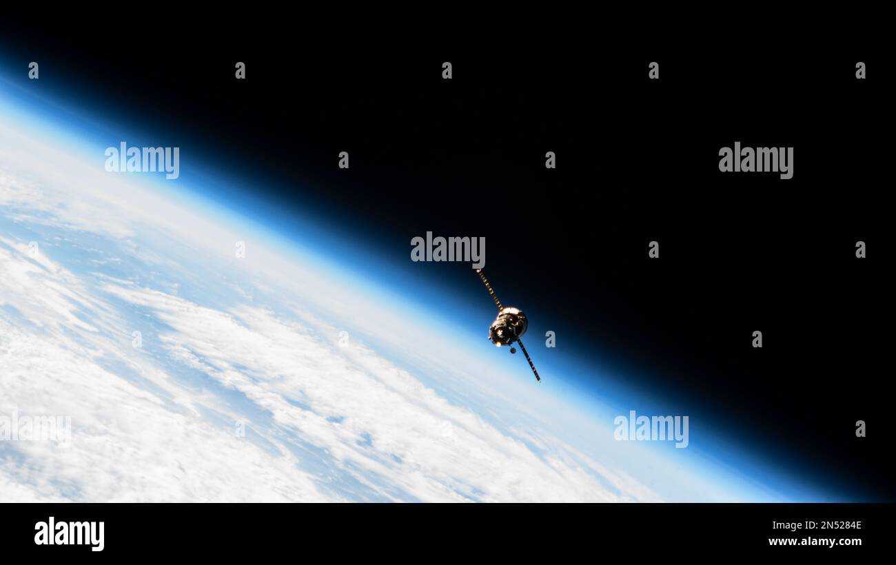 The ISS Progress 81 resupply ship from Roscosmos is pictured 266 miles ...