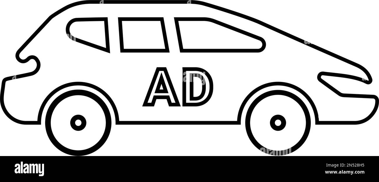 Advertising, car, ad icon is isolated on white background. Use for ...